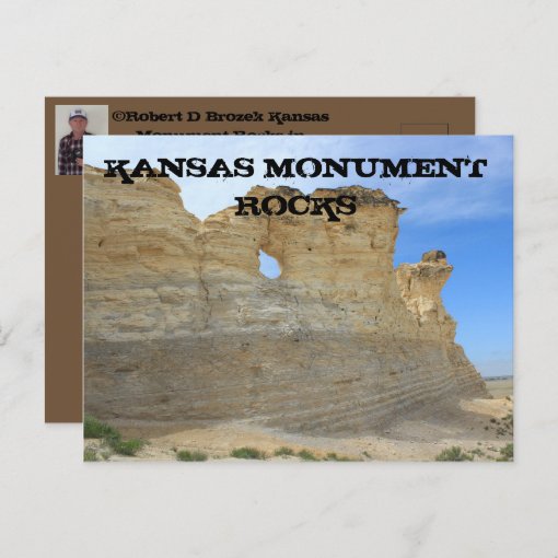 Kansas Monument Rocks with blue sky Post Card | Zazzle
