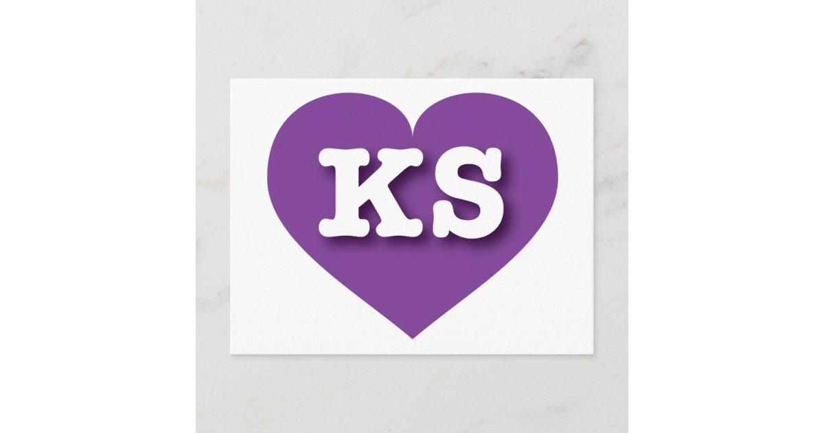 Kansas Purple Heart - I love KS Postcard | Zazzle