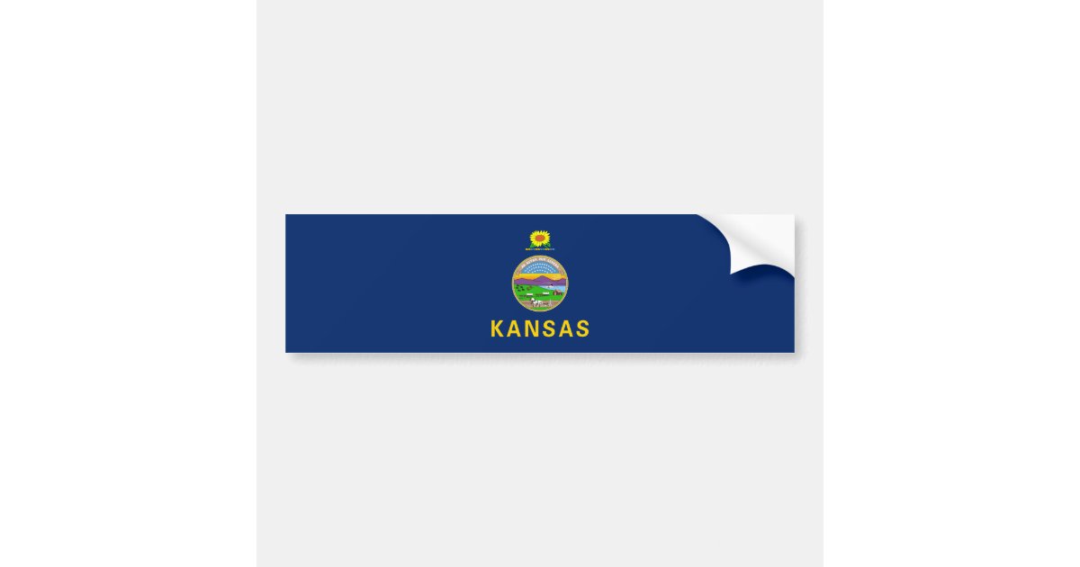 Kansas State Flag Bumper Sticker | Zazzle