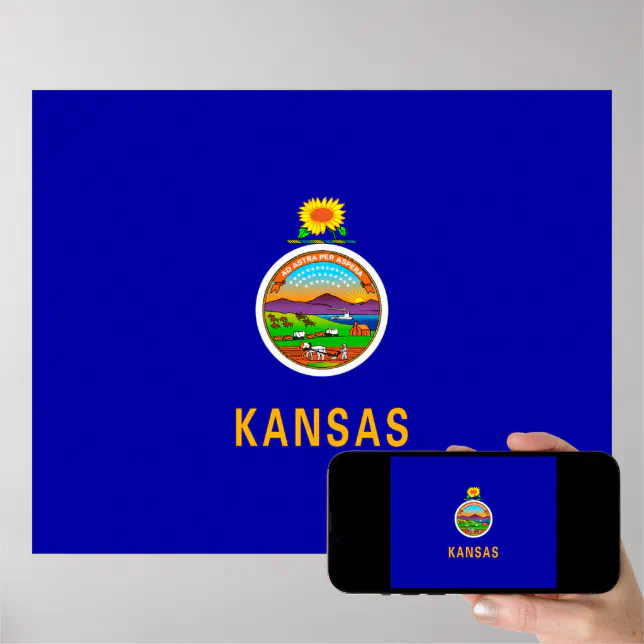 Kansas State Flag Design Poster | Zazzle