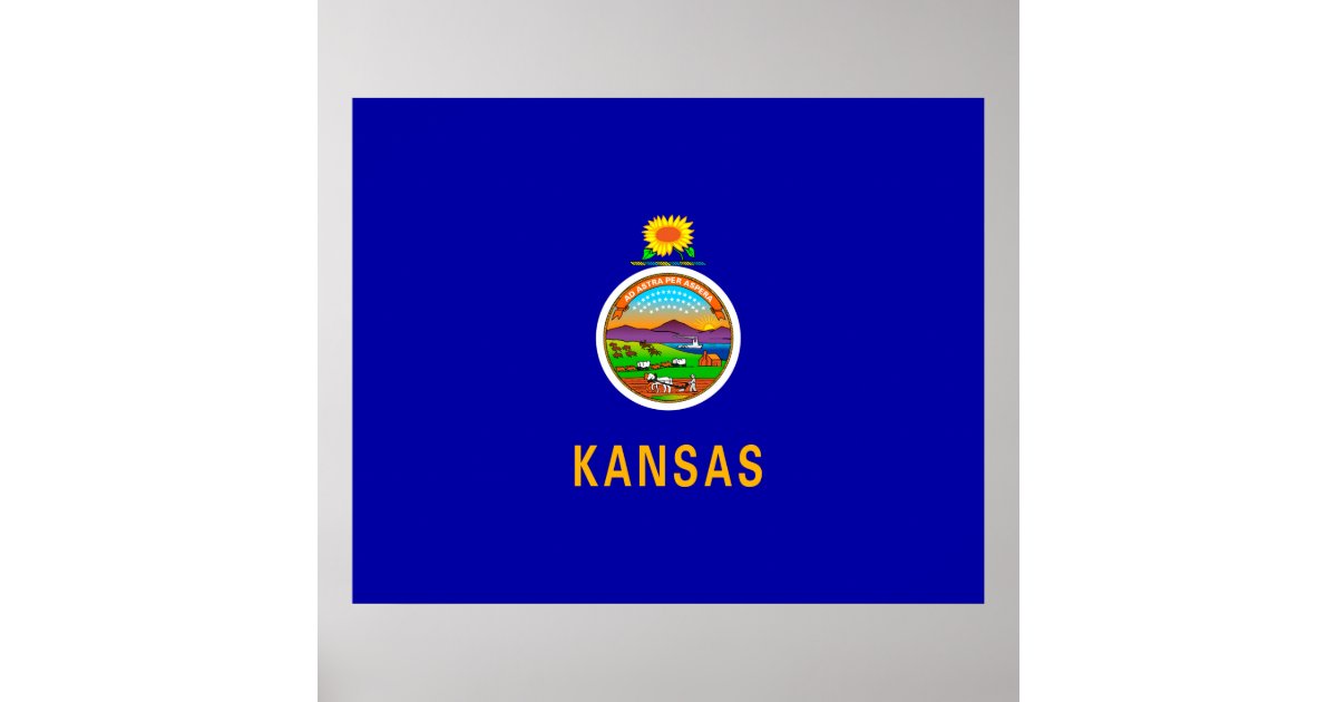 Kansas State Flag Design Poster | Zazzle