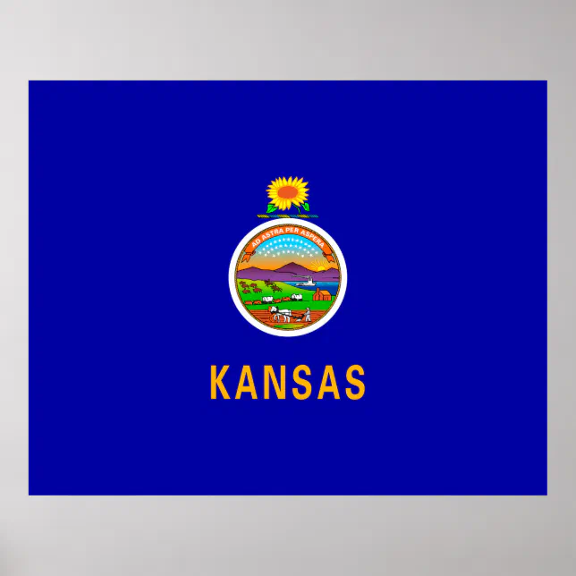 Kansas State Flag Design Poster | Zazzle