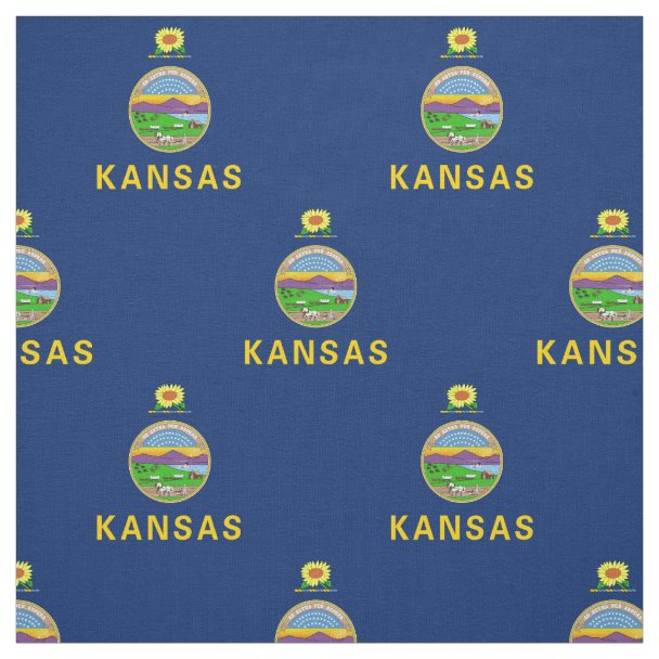 Kansas State Flag Fabric | Zazzle