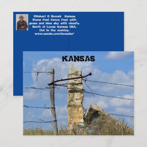 Kansas Stone Post Fence Post, Post Card. Postcard | Zazzle