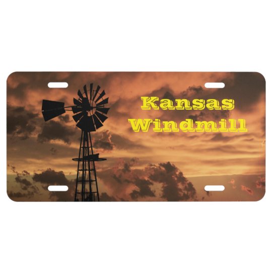 Kansas Windmill License Plate | Zazzle.com
