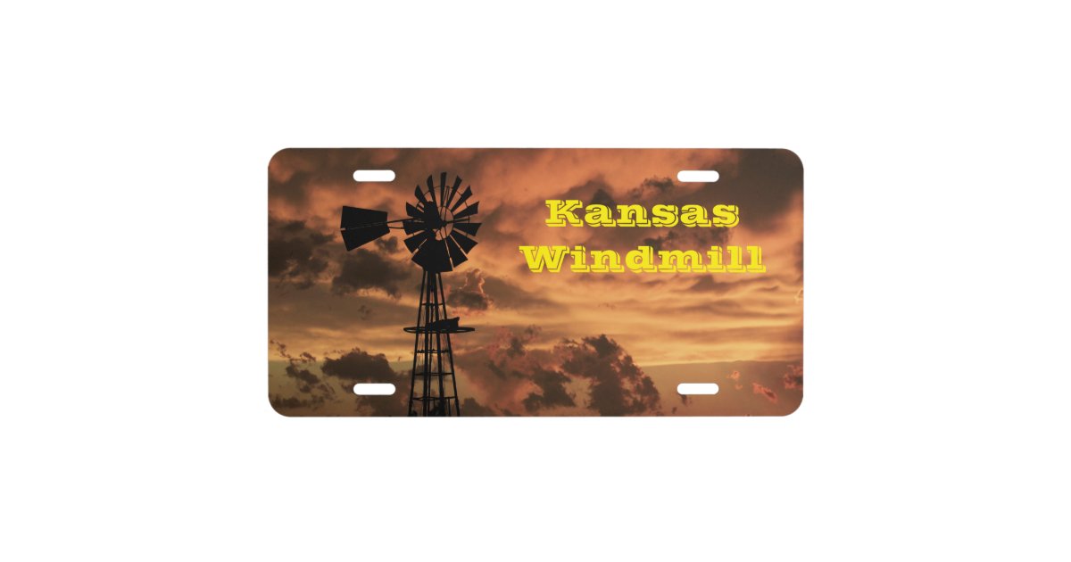Kansas Windmill License Plate | Zazzle