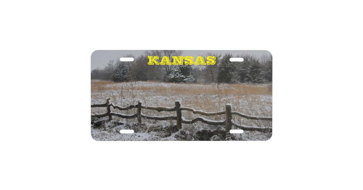 Kansas Winter Wonderland License Plate | Zazzle