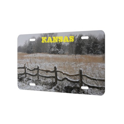 Kansas Winter Wonderland License Plate | Zazzle
