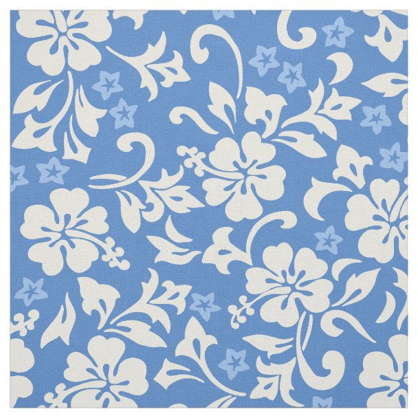 Tropical Hawaiian Hibiscus floral pattern Fabric | Zazzle.com