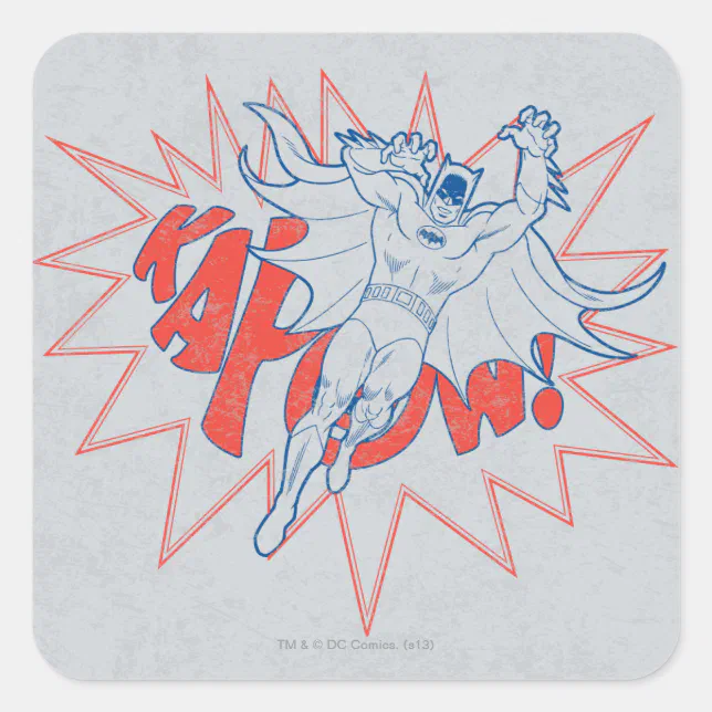 KAPOW! Batman Graphic Square Sticker | Zazzle