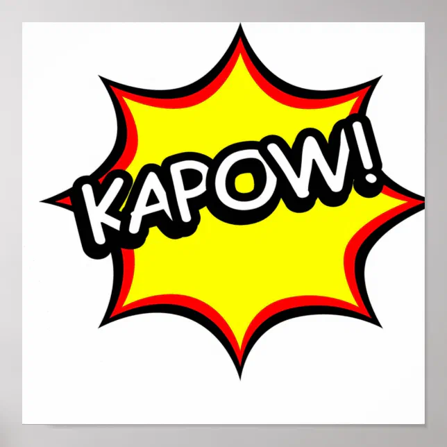 Kapow Comic Tee Poster | Zazzle