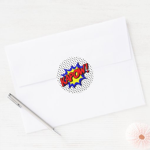 Kapow Pop Art Superpower Hero Birthday Stickers | Zazzle