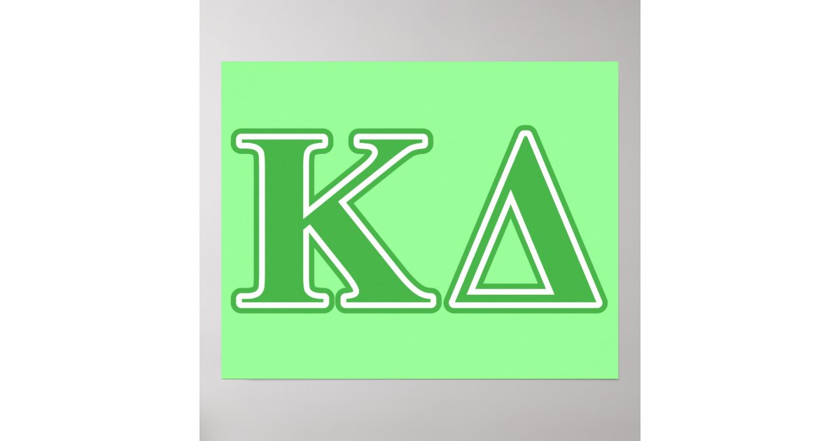 Kappa Delta Green Letters Poster | Zazzle
