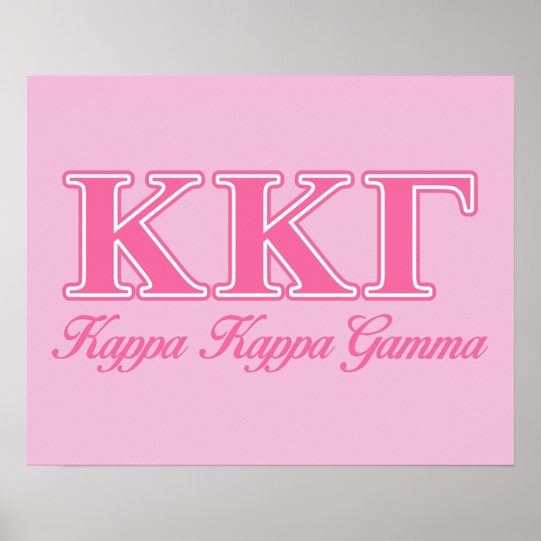 Kappa Kappa Gamma Pink Letters Poster | Zazzle