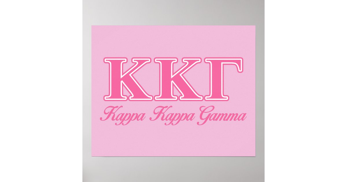 Kappa Kappa Gamma Pink Letters Poster | Zazzle