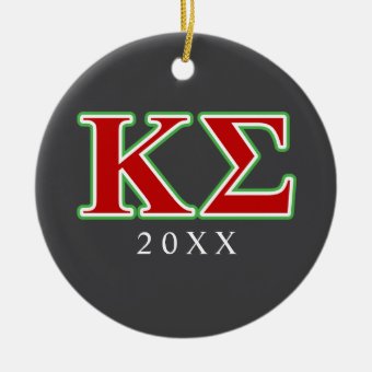 Kappa Sigma Red and Green Letters Ceramic Ornament | Zazzle