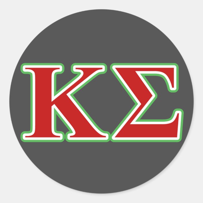 Kappa Sigma Red and Green Letters Classic Round Sticker | Zazzle.com