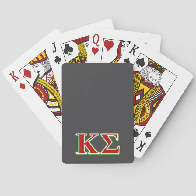 Kappa Sigma Red and Green Letters Poker Cards | Zazzle