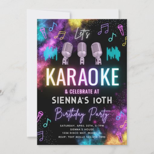 Karaoke Birthday Invitation | Karaoke Party | Zazzle