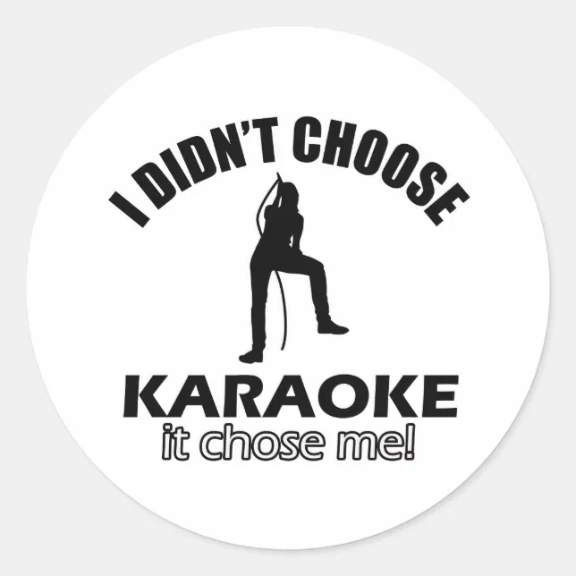 karaoke designs classic round sticker | Zazzle