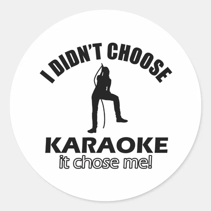 karaoke designs classic round sticker | Zazzle