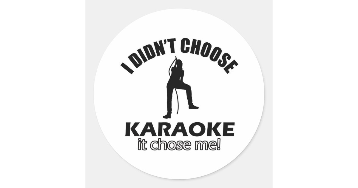 karaoke designs classic round sticker | Zazzle