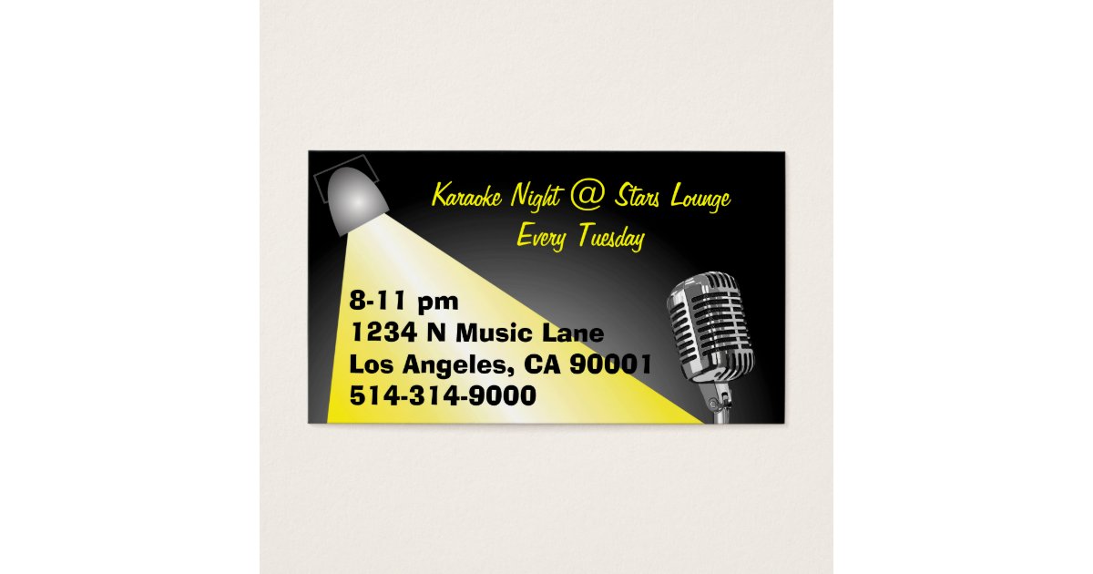 Karaoke/ Open Mic Night Business Card | Zazzle.com