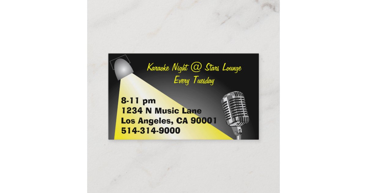 Karaoke/ Open Mic Night Business Card | Zazzle