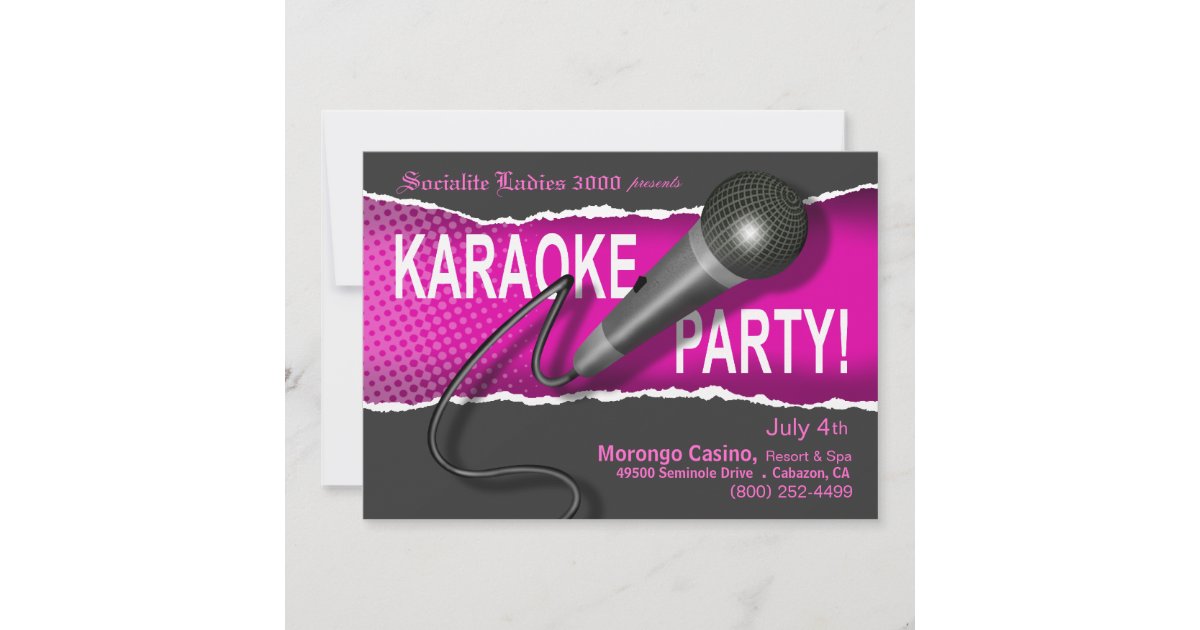 Karaoke Party Night Invitation | Zazzle