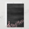 Karaoke Party Pink Glitter Music Notes on Black Invitation | Zazzle