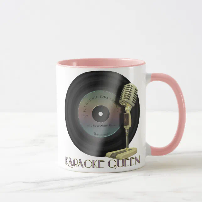 Karaoke Queen Personalized Drinkware Mug | Zazzle
