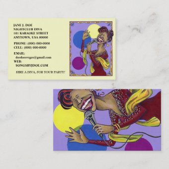 KARAOKE SING SINGING PARTY DIVA BUSINESS CARD | Zazzle