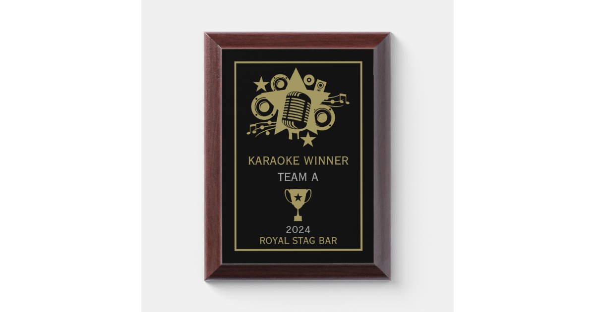 Karaoke Winner Award Plaque | Zazzle