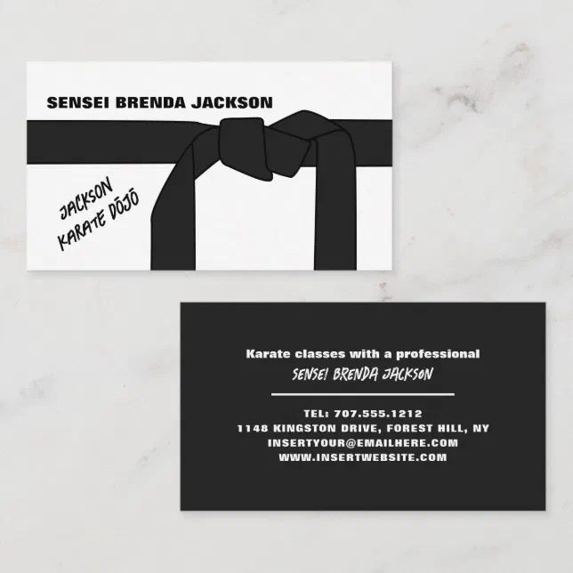 Karate Belt, Karate Sensei Business Card | Zazzle