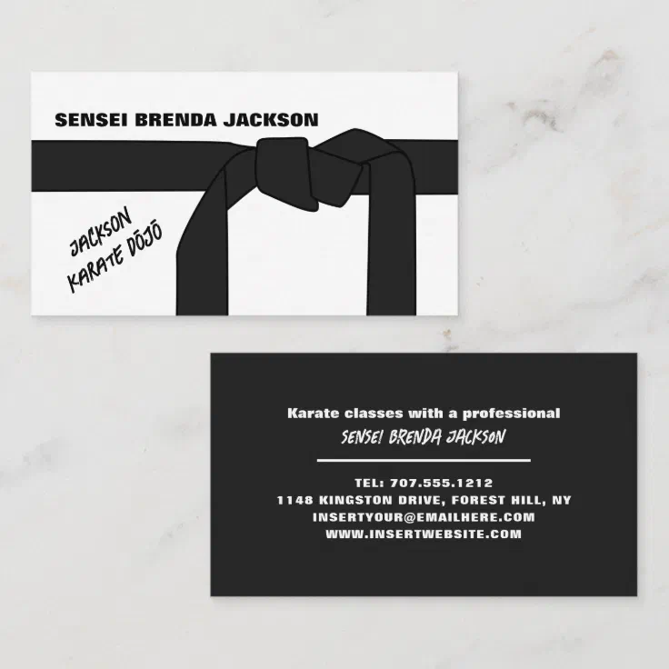 Karate Belt, Karate Sensei Business Card | Zazzle