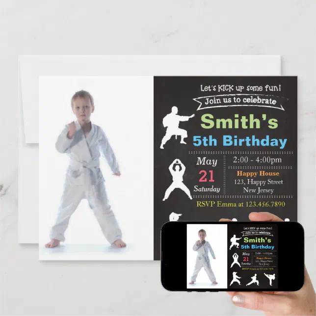 Karate Birthday Invitation | Zazzle