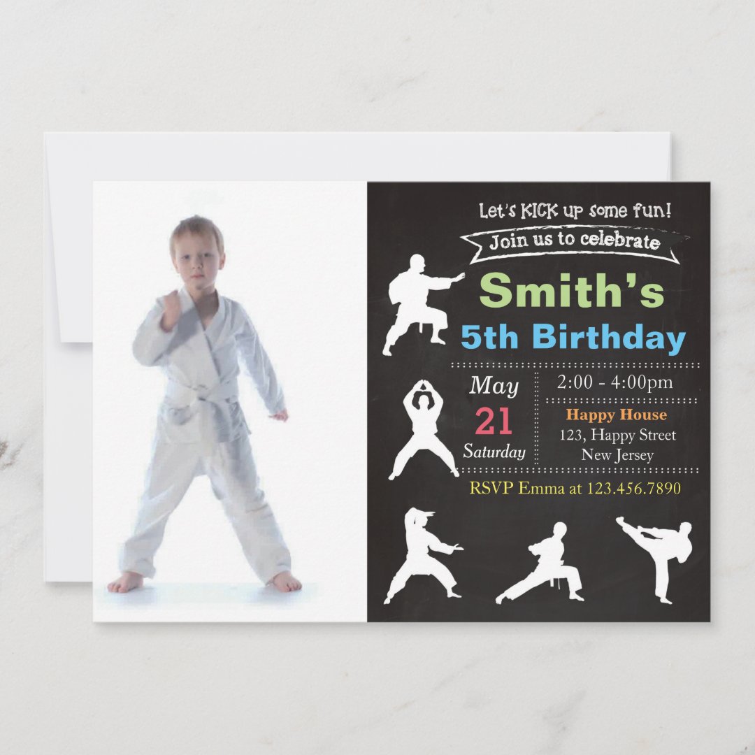 Karate Birthday Invitation | Zazzle