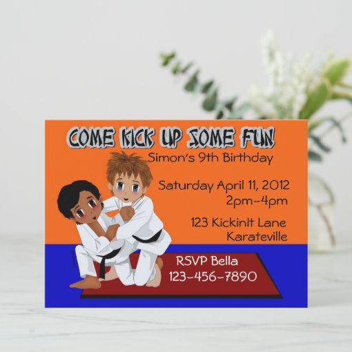 Karate Birthday Invitation | Zazzle