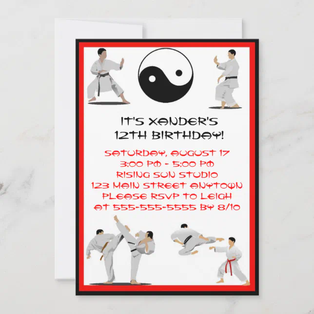 Karate Birthday Invitation | Zazzle