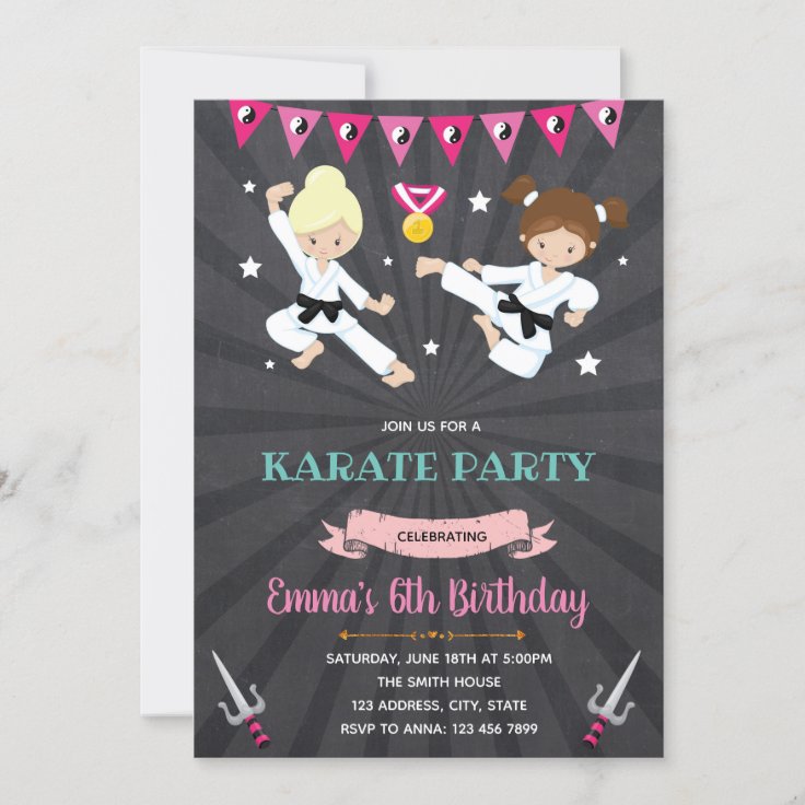 Karate Birthday Party Invitation | Zazzle