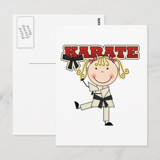 KARATE - Blond Girl T-shirts and Gifts Postcard | Zazzle