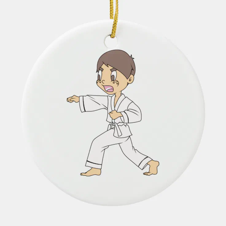 KARATE BOY CERAMIC ORNAMENT | Zazzle
