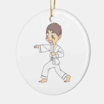 KARATE BOY CERAMIC ORNAMENT | Zazzle