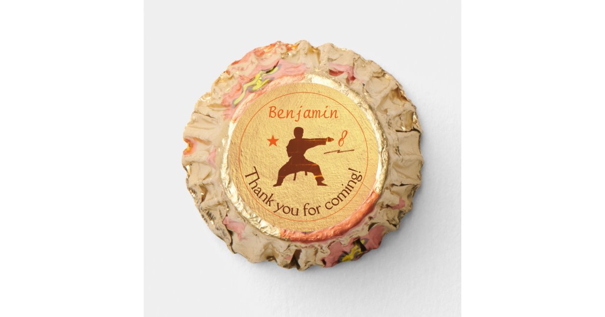 Karate Boy Name Kids 8th Birthday Party Thank You Reese's Peanut Butter ...