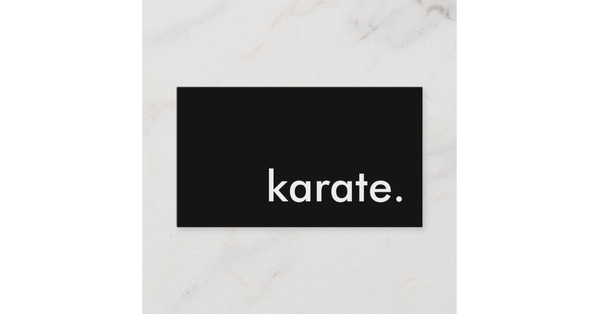karate. business card | Zazzle
