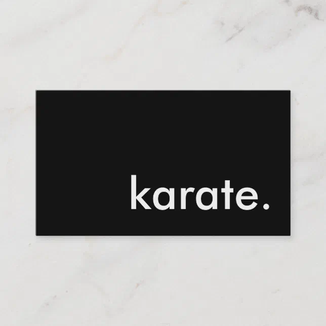 karate. business card | Zazzle