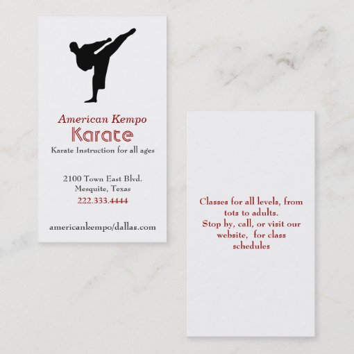 Karate Business Card | Zazzle