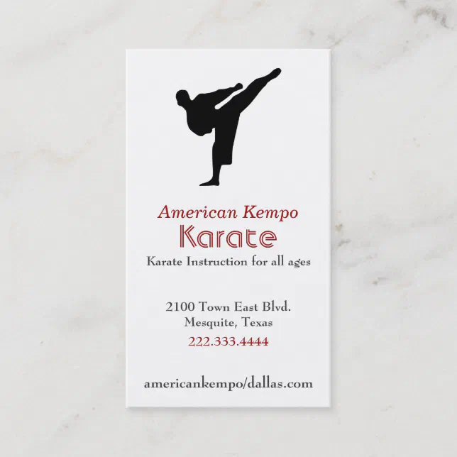 Karate Business Card | Zazzle