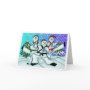 Karate Christmas Snowmen Holiday Card | Zazzle