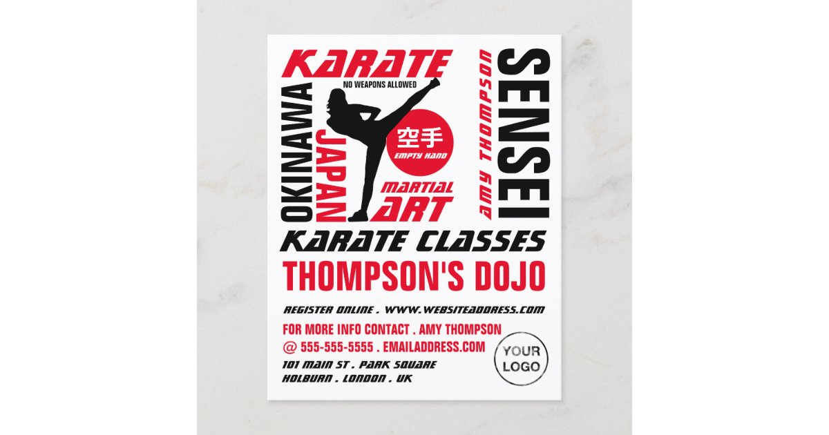 Karate Design, Karate Class Advertising Flyer | Zazzle